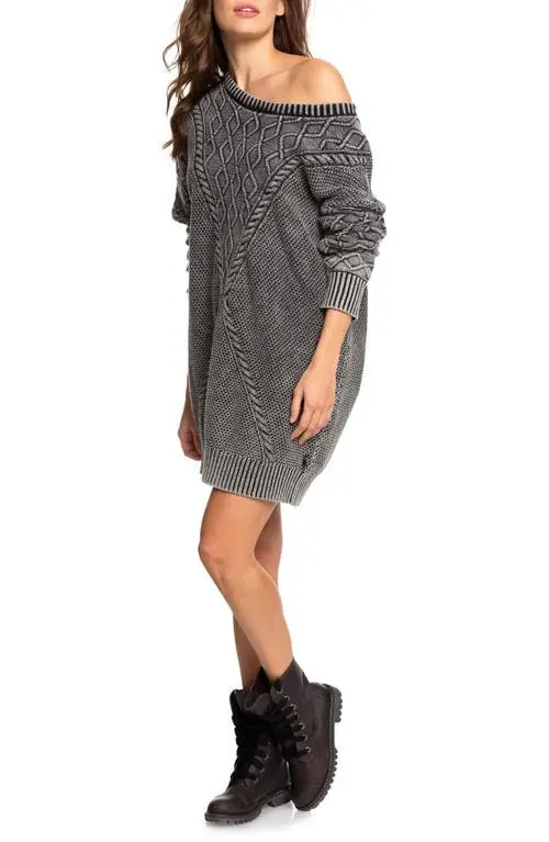 Roxy Snow Day" Cable-knit Sweater Dress