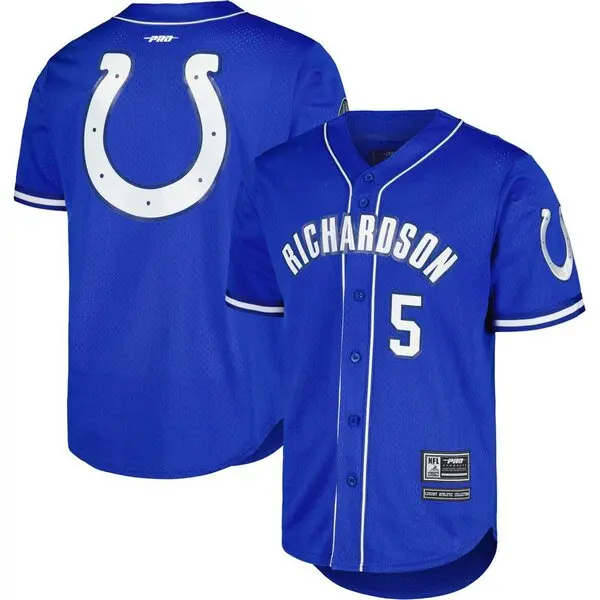 PRO STANDARD Anthony Richardson Indianapolis Colts Mesh Baseball Button-up Shirt - Royal