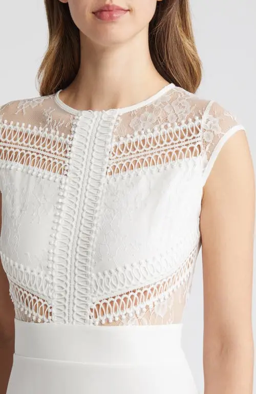 chinese dress ladies Bebe Women's Illusion Lace Midi Dress main image 0
