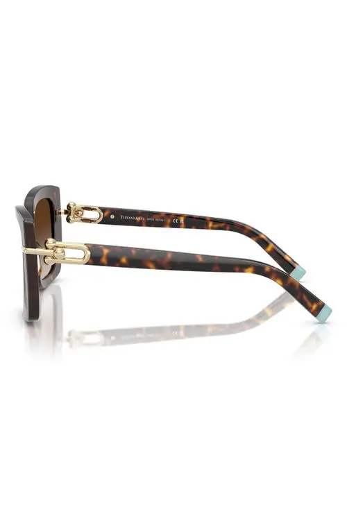 Tiffany & Co. 53mm Butterfly Sunglasses - Havana/brown Gradient