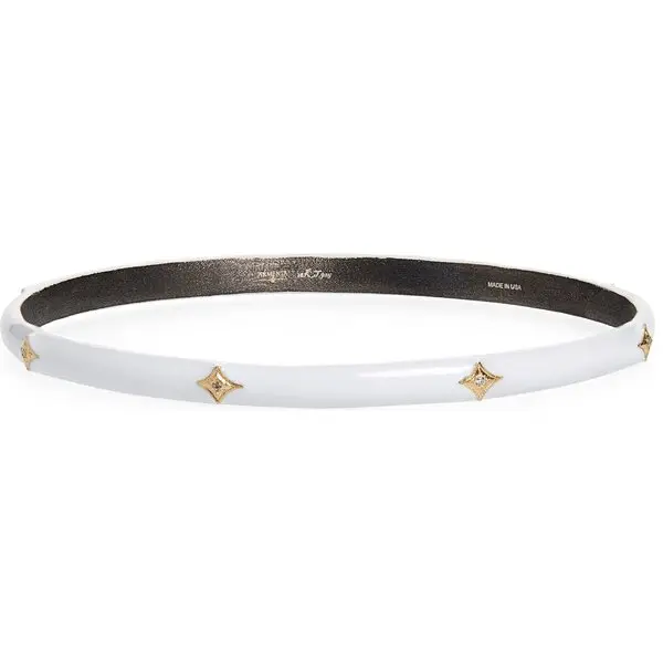 Armenta Old World Enamel Bangle - White/blackened Silver/gold