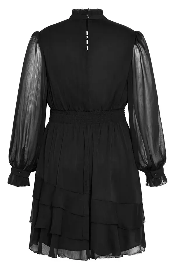 City Chic Madison Tiered Ruffle Long Sleeve Dress