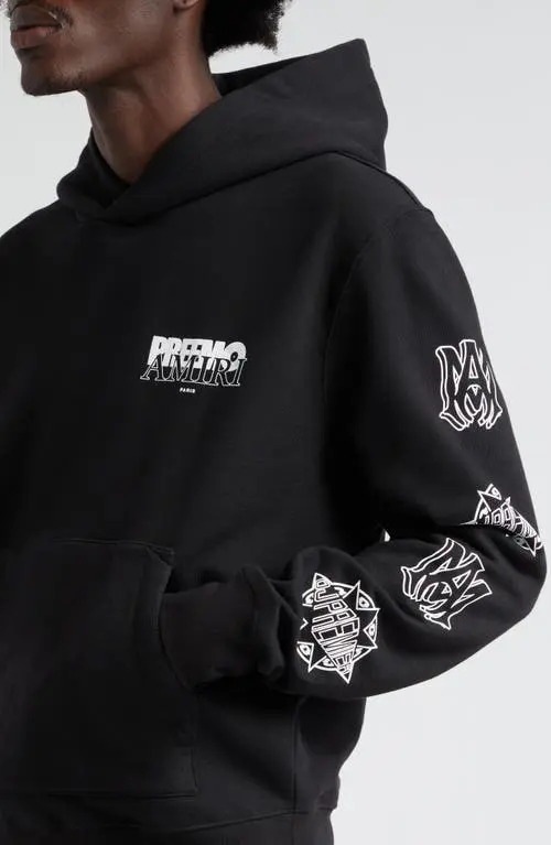 Amiri X Premier Records Cotton Graphic Hoodie In Black - 55% Off