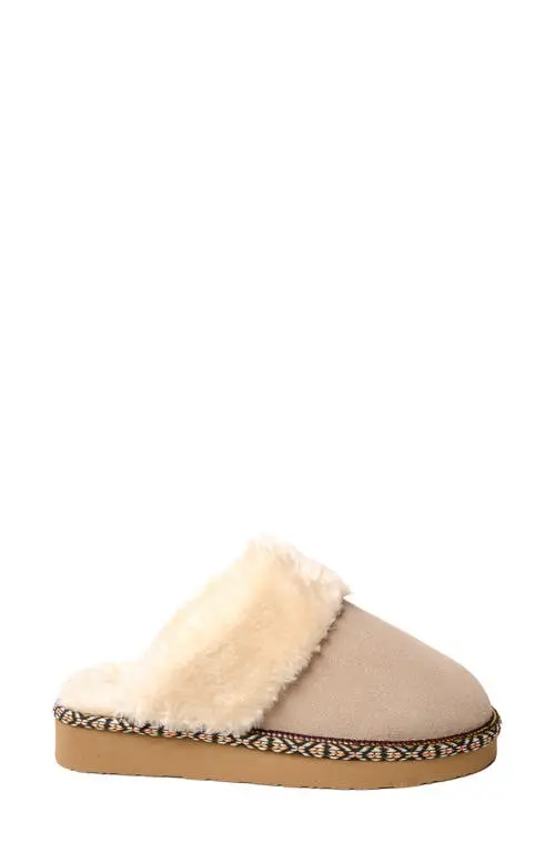Minnetonka Cerise Faux Fur Slipper - Stone