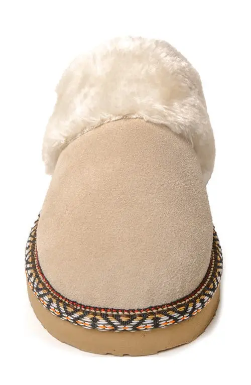 Minnetonka Cerise Faux Fur Slipper - Stone