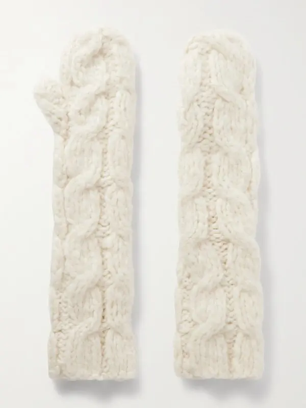 Gabriela Hearst - Gabriela Hearst Scarlett Cable-knit Mittens