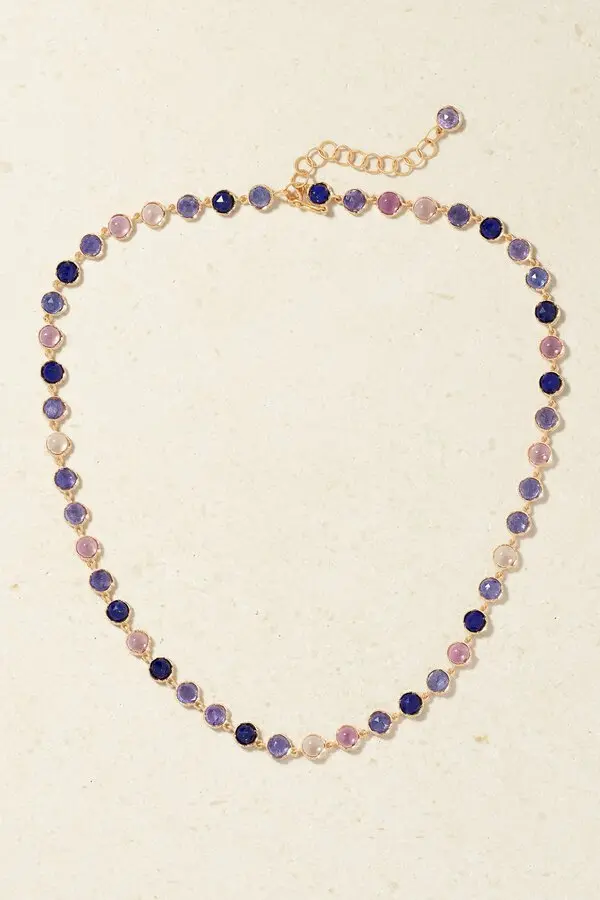 Irene Neuwirth Classic Rose Gold Multi-stone Necklace - Purple