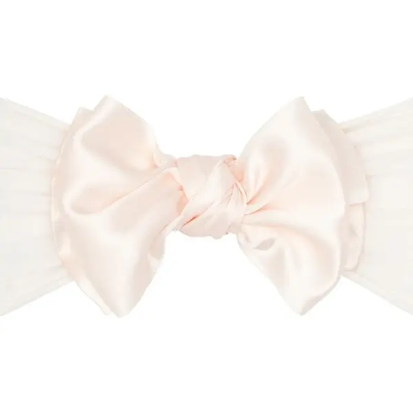 BABY BLING Satin Headband With Bow Detail - Ballet Pink
