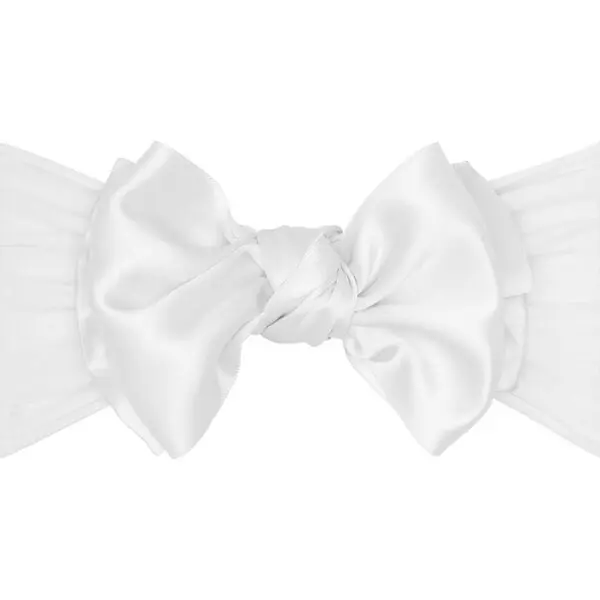 BABY BLING Satin Headband With Bow Detail - White