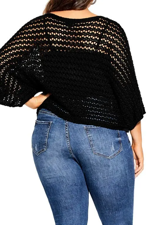 City Chic Pointelle Knit Pullover