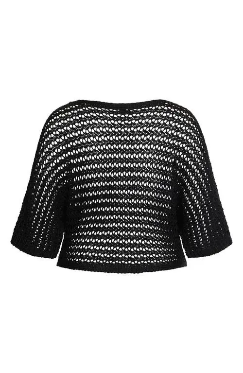 City Chic Pointelle Knit Pullover