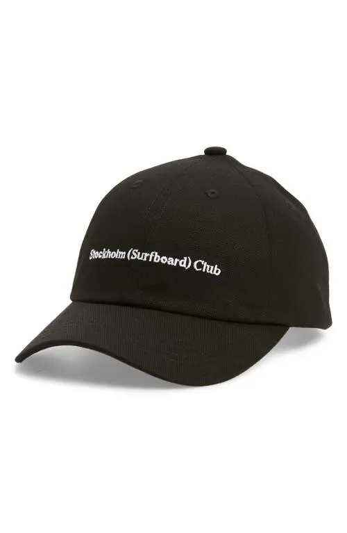 STOCKHOLM SURFBOARD CLUB Embroidered Baseball Cap - Black/white