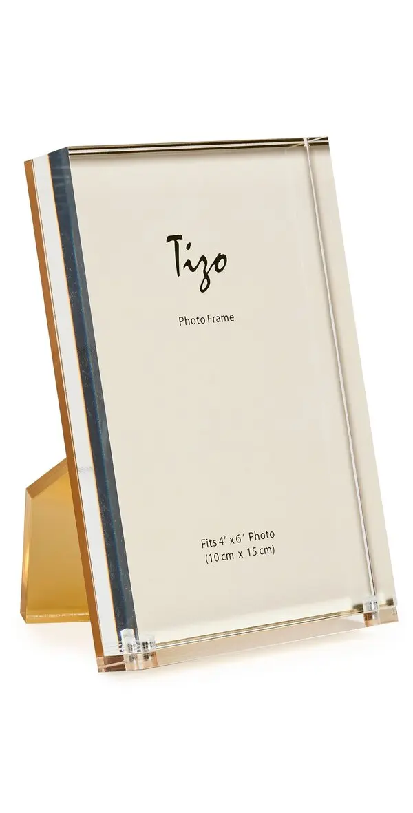TIZO DESIGN Lucite Frame W/easel Back 4x6 - Gold