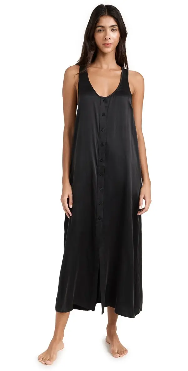 Lunya Washable Silk Tank Dress Immersed Black Editorialist