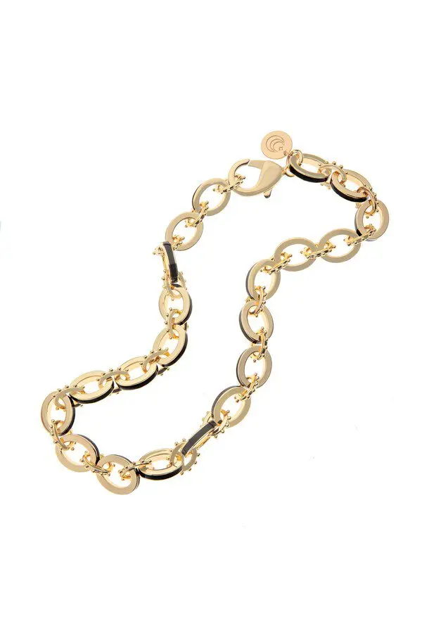 JANE WIN Enamel Chunky Link Chain
