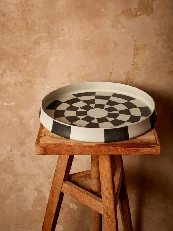 L'Objet Damier Porcelain Round Platter
