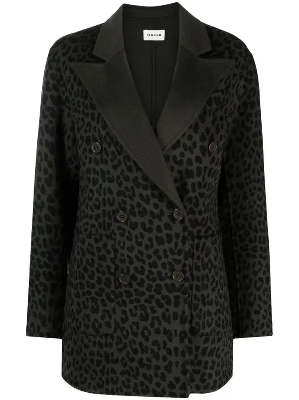 P.a.r.o.s.h Cheetah-print Blazer - Green