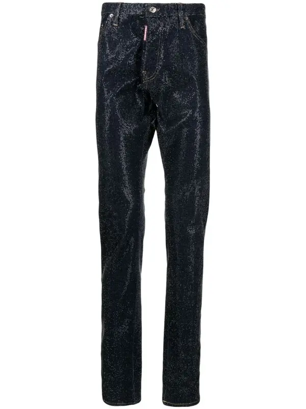 Dsquared2 Crystal-embellished Slim-leg Jeans