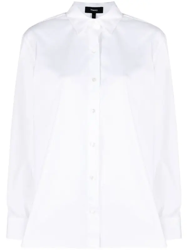 Theory Long-sleeve Cotton-blend Shirt
