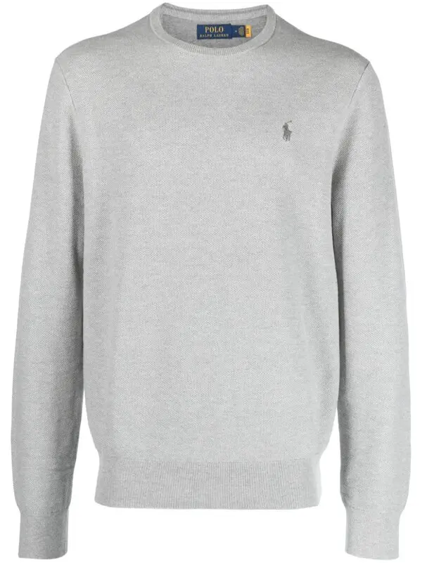 Polo Ralph Lauren Pony-embroidered Cotton Jumper - Grey