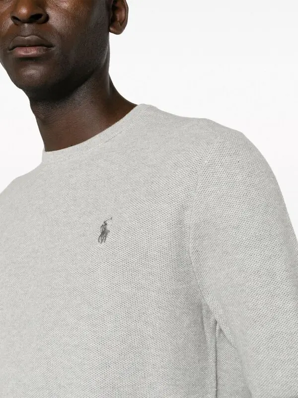 Polo Ralph Lauren Pony-embroidered Cotton Jumper - Grey
