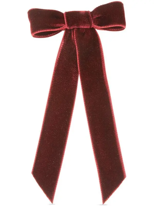 JENNIFER BEHR Velvet Bow Barrette - Red