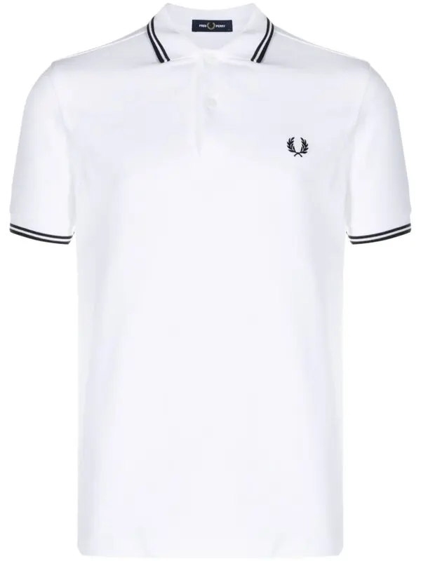 Fred Perry Logo-embroidered Cotton Polo Shirt - White