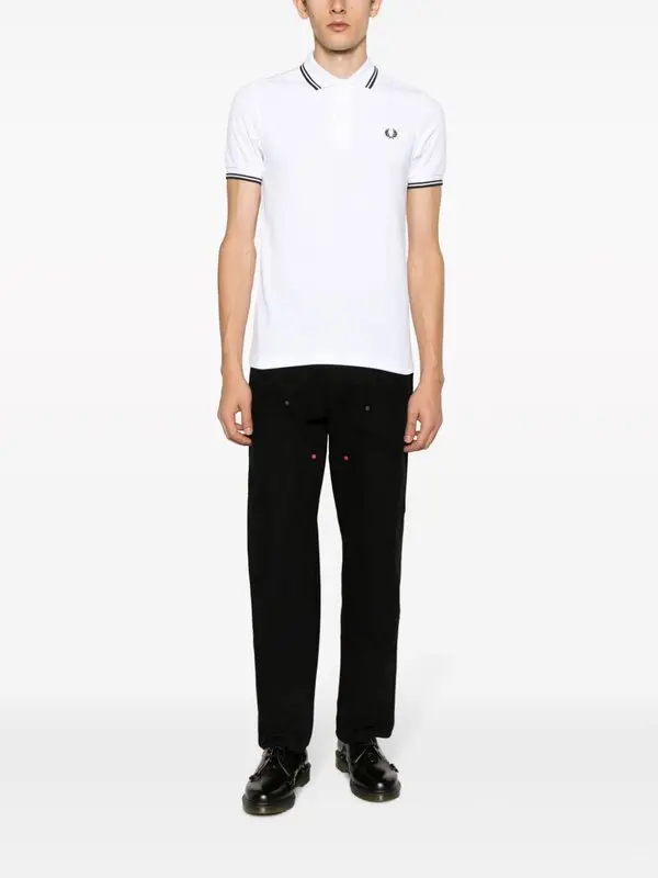 Fred Perry Logo-embroidered Cotton Polo Shirt - White