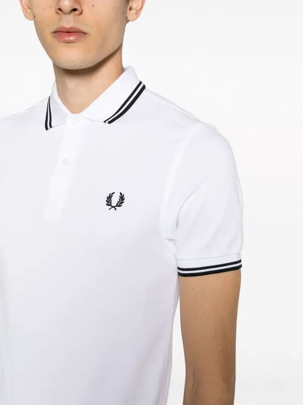 Fred Perry Logo-embroidered Cotton Polo Shirt - White