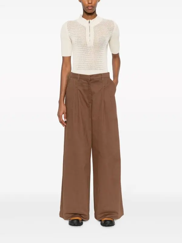Pinko Wide-leg Cotton Trousers