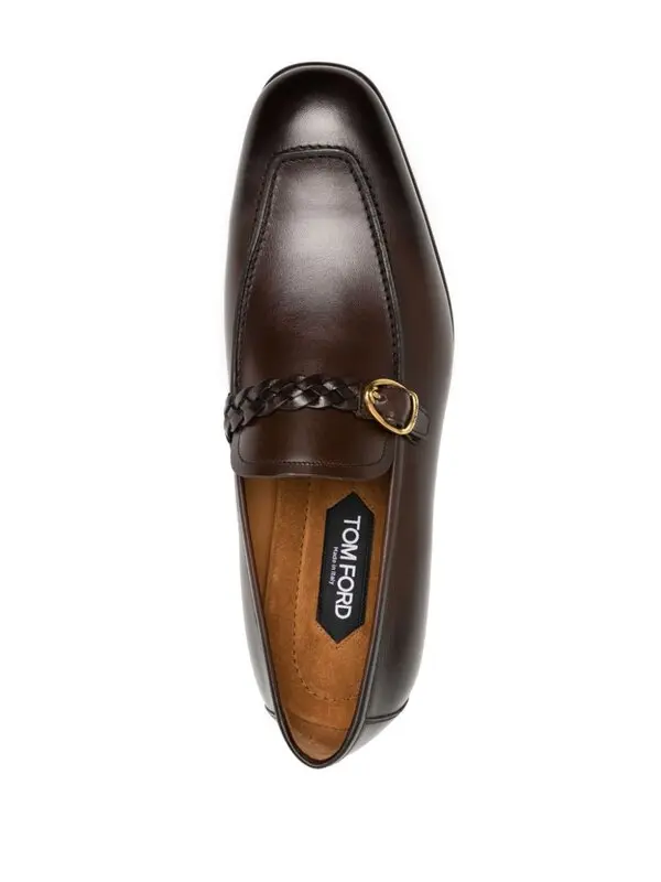 TOM FORD Martin Woven-strap Leather Loafers