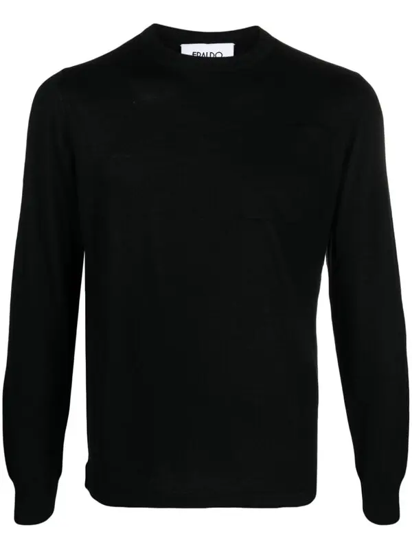 ERALDO Crew-neck Wool-blend Jumper - Black