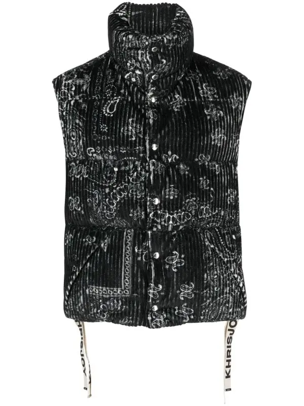 Khrisjoy Paisley-print Padded Gilet - Black