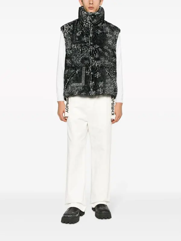 Khrisjoy Paisley-print Padded Gilet - Black