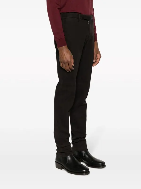 Incotex Slim-cut Trousers With Logo Patch - Brown
