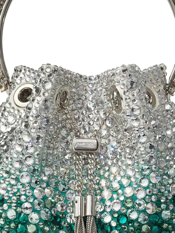 JIMMY CHOO Bon Bon Crystal-embellished Bucket Bag