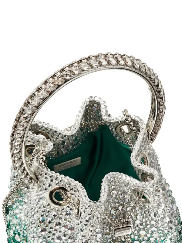 JIMMY CHOO Bon Bon Crystal-embellished Bucket Bag
