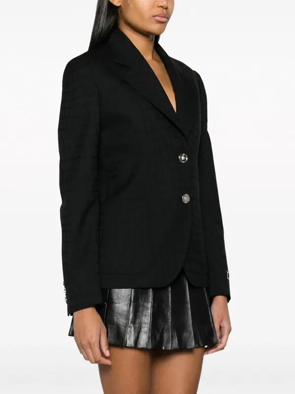 Versace Crocodile-jacquard Wool Blazer
