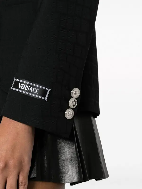 Versace Crocodile-jacquard Wool Blazer