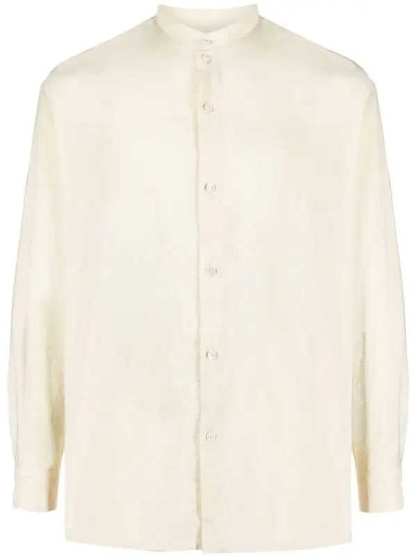 LEMAIRE Band-collar Silk-blend Shirt