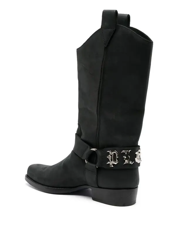 Philipp Plein Logo-lettering Leather Boots