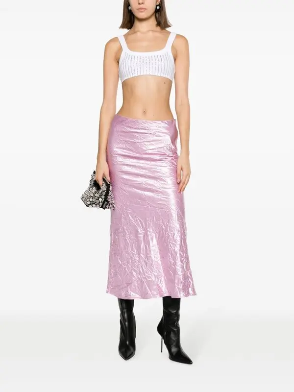 Attico Crystal-embellished Bra Top - White