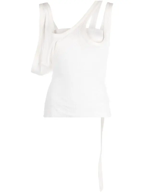 Attico Asymmetric Ribbed Top