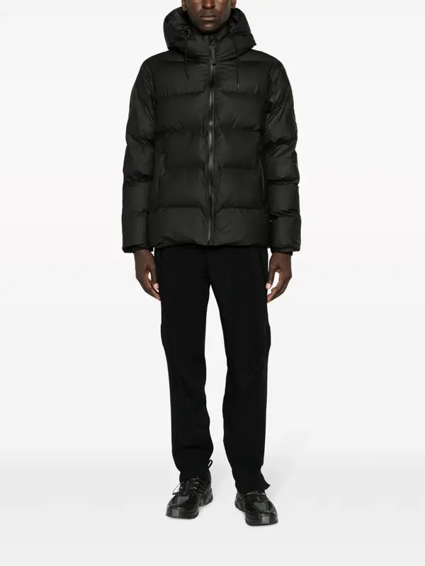 Rains Alta Hooded Puffer Jacket - Black