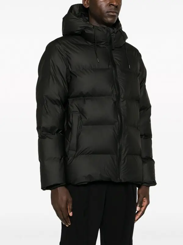 Rains Alta Hooded Puffer Jacket - Black