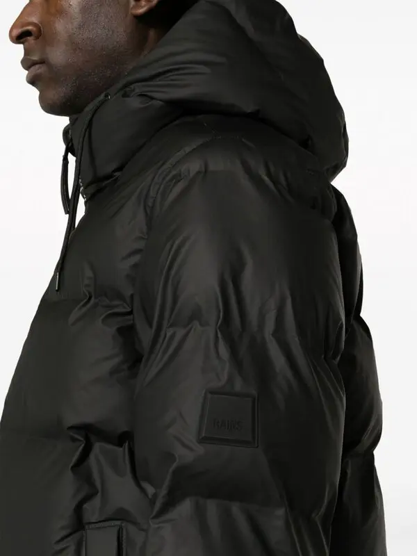 Rains Alta Hooded Puffer Jacket - Black