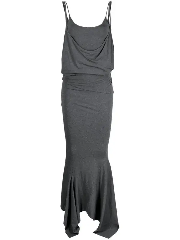 Attico Draped Mélange Dress - Grey