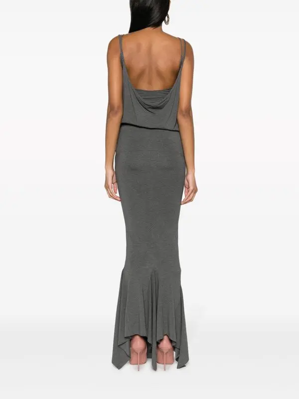 Attico Draped Mélange Dress - Grey
