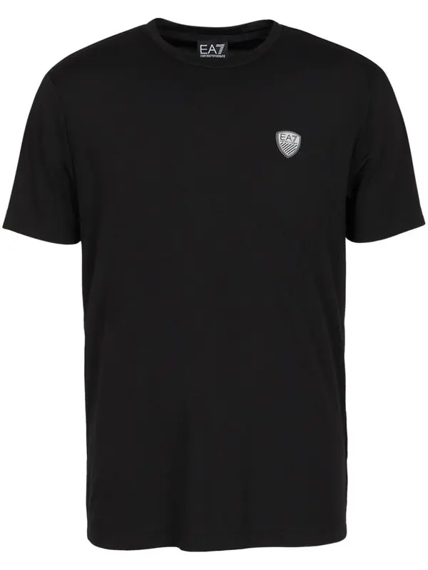 Emporio Armani Logo-patch Crew-neck T-shirt - Black