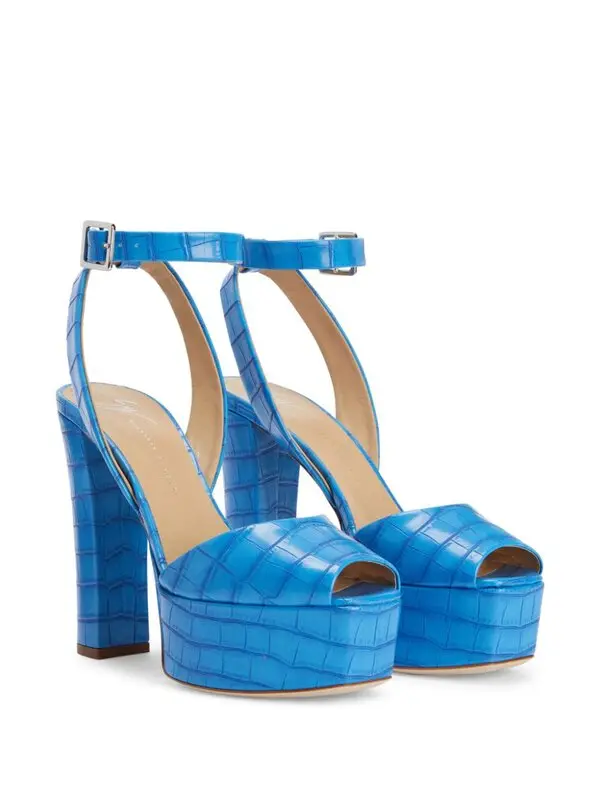 GIUSEPPE ZANOTTI 120mm Betty Platform Sandals - Blue